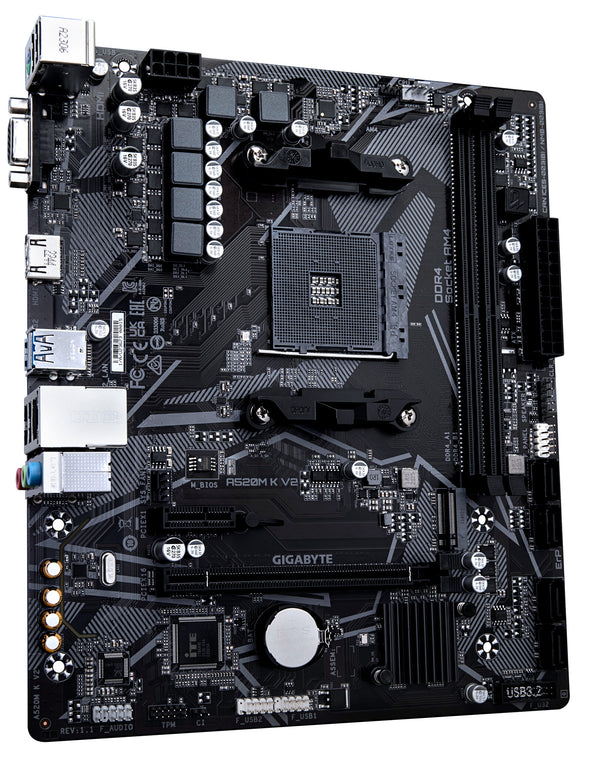 Gigabyte A520M K V2 Micro ATX motherboard - AMD A520 Socket AM4 - Clove ...