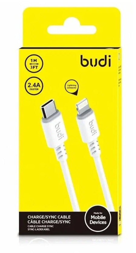 budi Charge/Sync Cable - USB-C to Lightning - 1 Metre - Clove Technology
